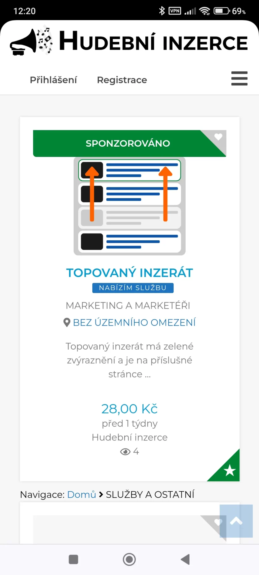 Topování inzerátů a přednostní pozice | Hudební inzerce